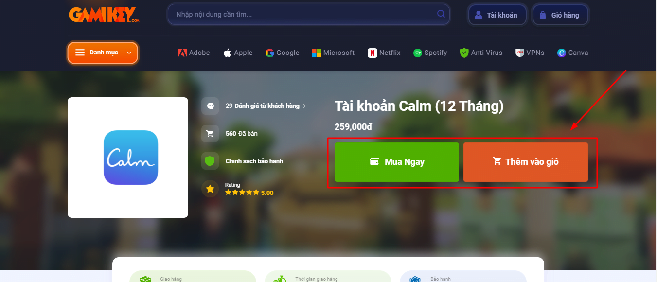 HƯỚNG DẪN THANH TOÁN - Gamikey