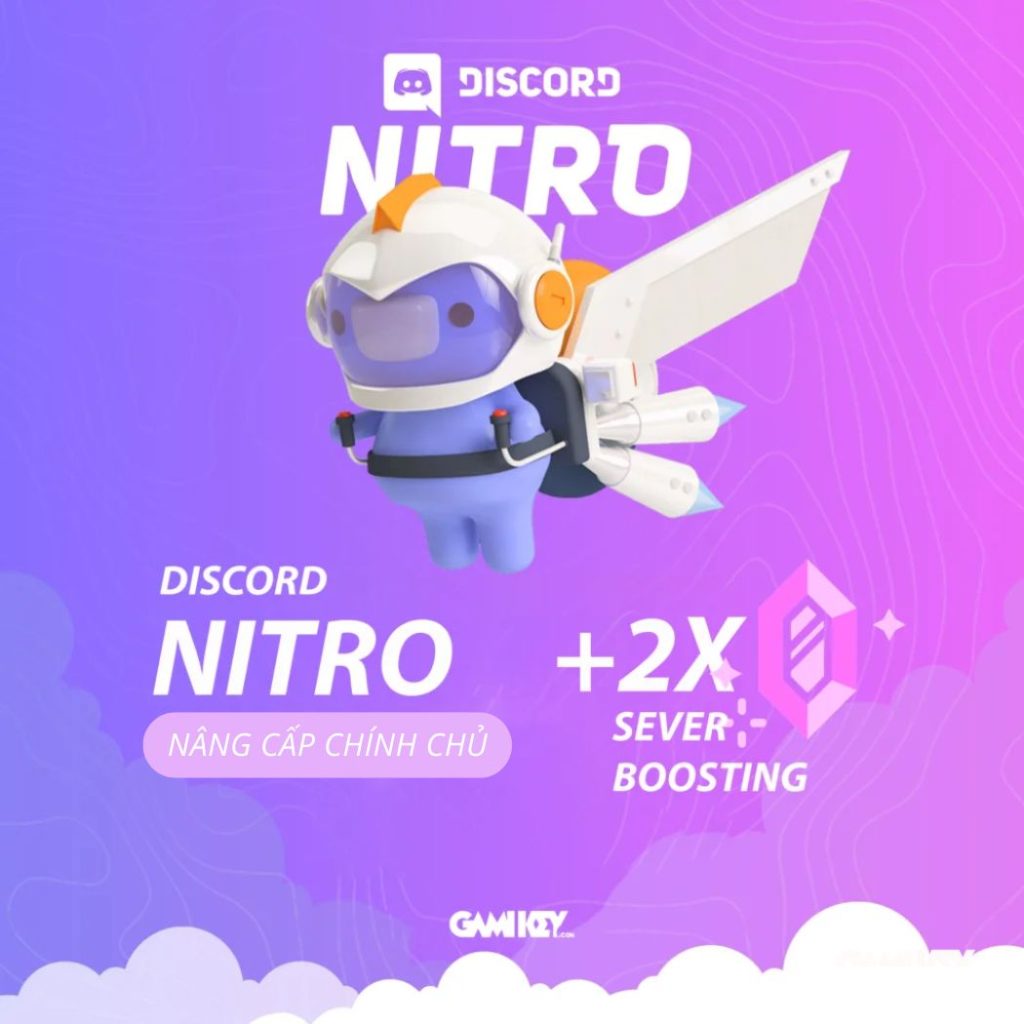 Nâng cấp Discord Nitro 2 Boost - Biểu cảm tùy chỉnh mọi nơi - Gamikey