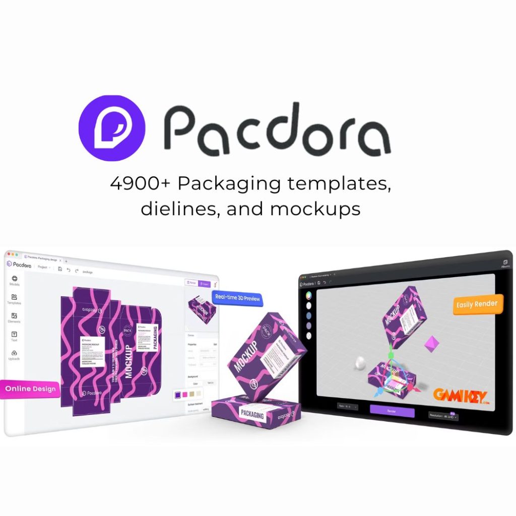 Nâng cấp tài khoản Pacdora - Mockups thiết kế bao bì 3D tốt nhất - Gamikey